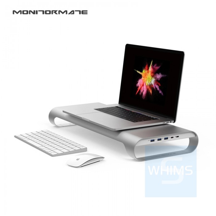 Monitormate - ProBASE HD 鋁製 USB Type-C 多功能螢幕架 For 2016/2017 MacBook Pro 13” And 15” (支援 4K HDMI ...